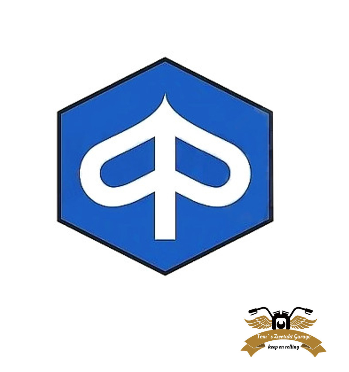 Piaggio Logo Sticker 35x40 >> Zwotakt Garage, 1,90