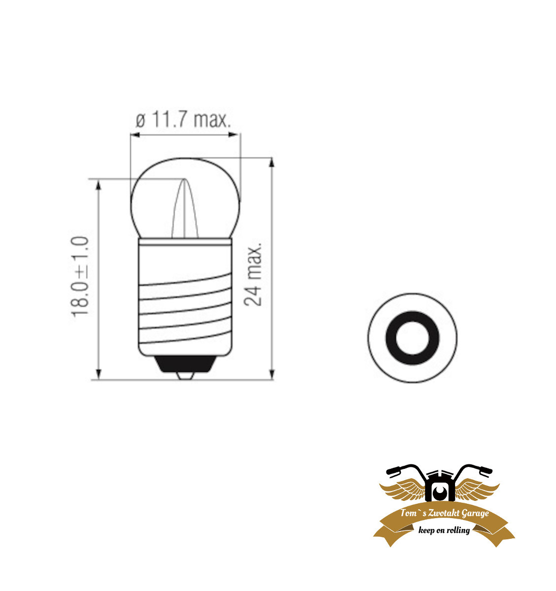 Birne E10 12V 0,4W Mofa Moped KFZ >> Zwotakt Garage, 2,50