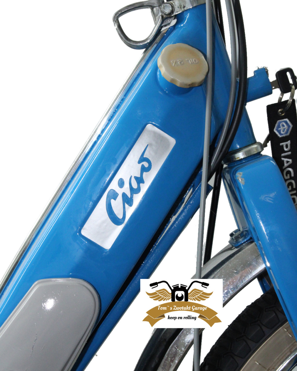 Piaggio Ciao Sticker Tank Tankaufkleber invers 115x30mm >> Zwotakt Ga ...